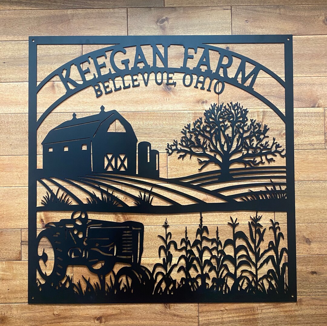 Crop Farm Ranch Hanging Sign, Metal Home Decor, Custom Steel ...