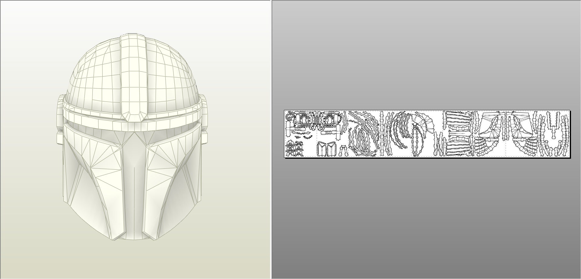 Mandalorian Helmet Paper Craft PDO File - Etsy