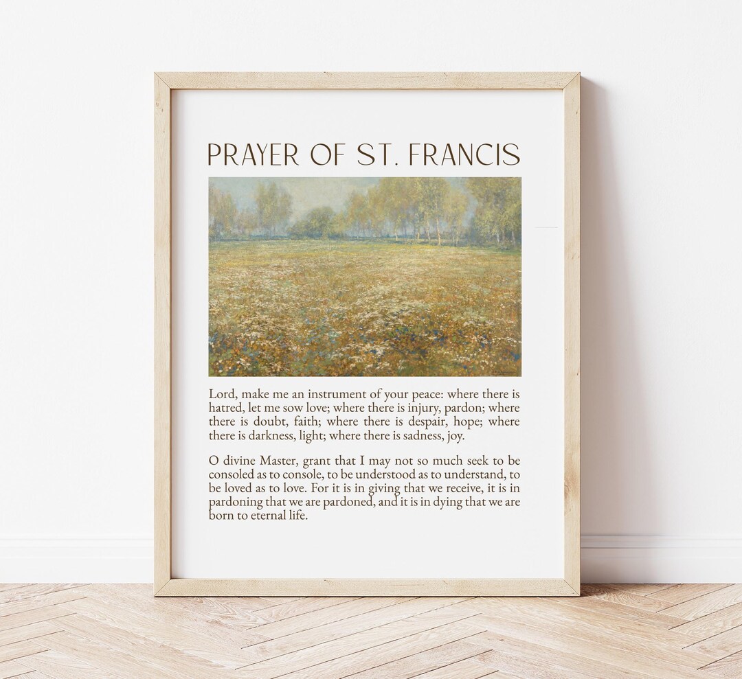 Prayer of St. Francis of Assisi, Printable Vintage Art for Wall ...