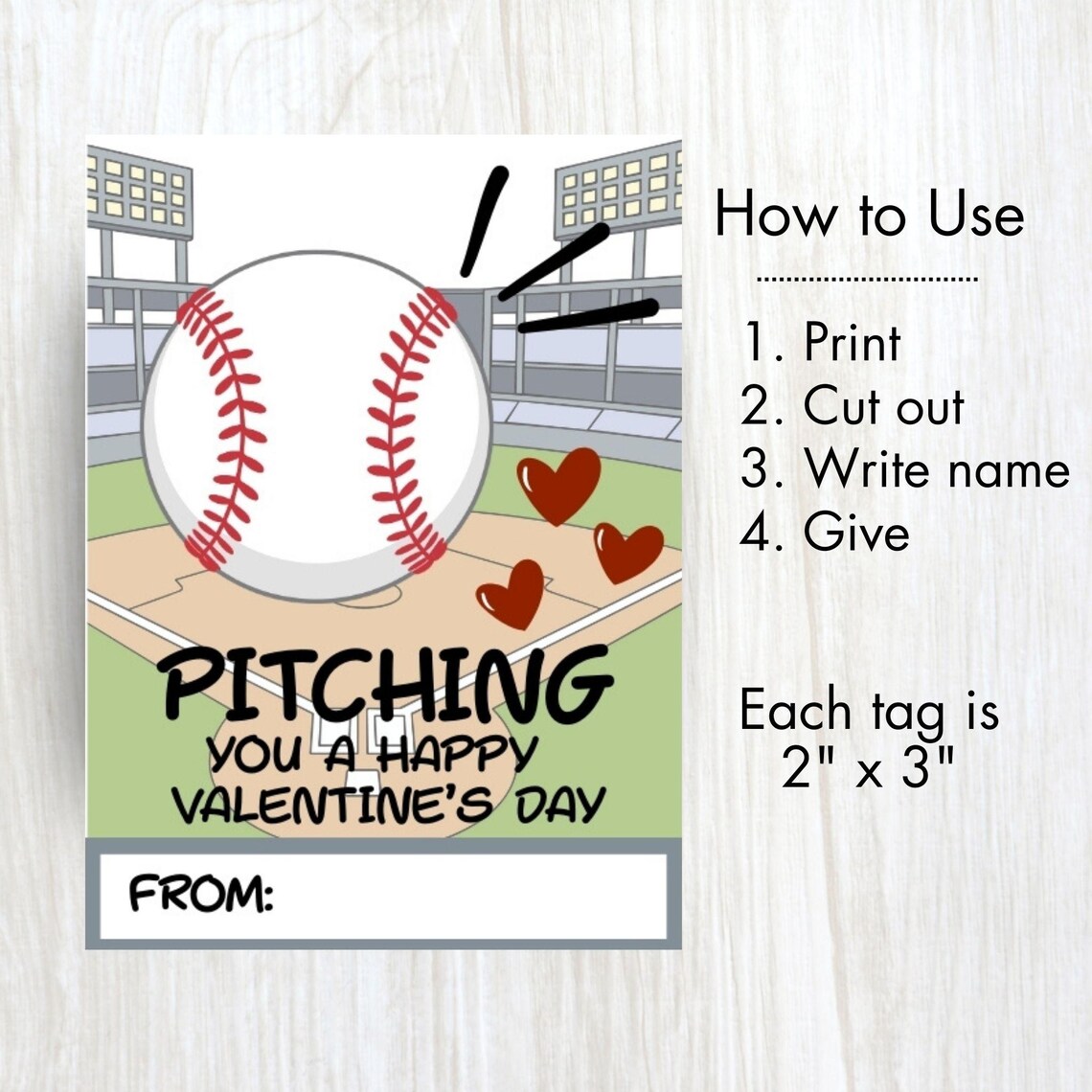 Printable Baseball Valentine Cards for Class, Classroom Valentines Tags ...