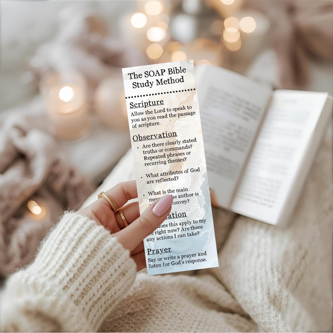 SOAP Bible Study Guide Printable Bookmark, Bible Study Template, Sunday ...