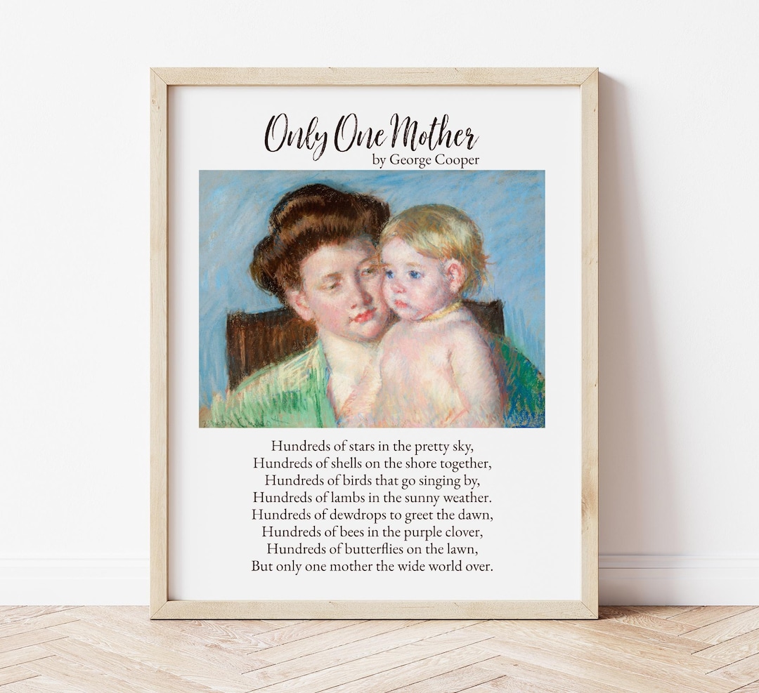 Mother's Day Poem, Gift for Mom, Poetry Print, Only One Mother Poem ...