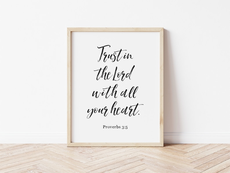 Trust in the Lord With All Your Heart, Bible Verse Wall Art, Printable ...