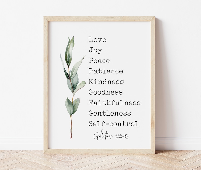 Printable Fruits of the Spirit Sign, Galatians 5 22-23 - Etsy