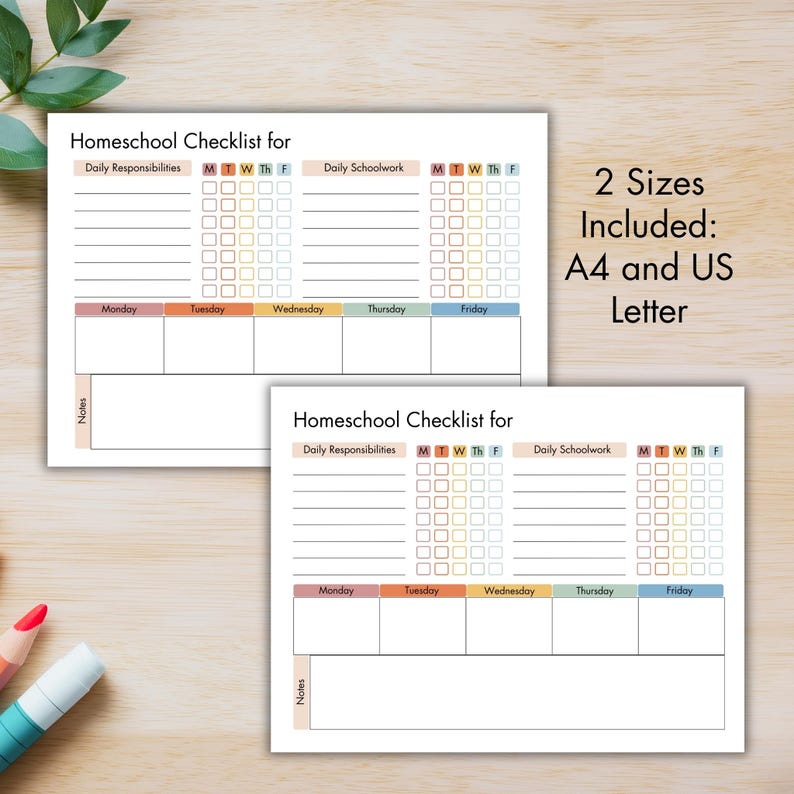 Editable Homeschool Checklist Template, Boho Daily Schedule for Kids ...