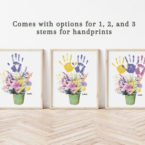 Mother's Day Handprint Art Keepsake, Craft Diy Floral Bouquet, Toddler ...