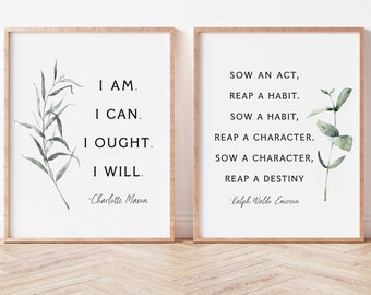 I Am I Can I Ought I Will Quote Typography Printable Wall Art ...