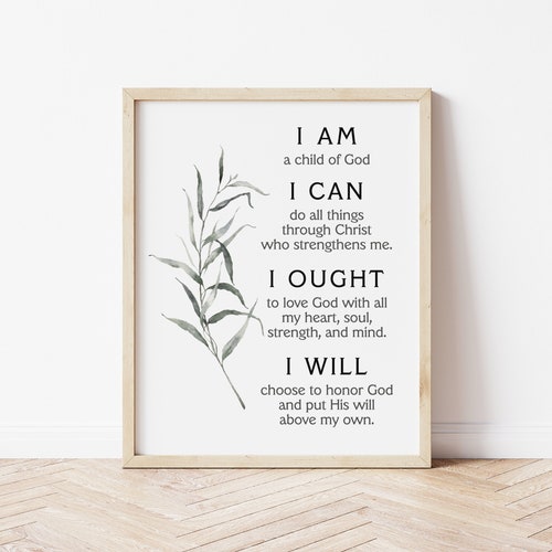 Printable Charlotte Mason Quote I Am I Can I Ought I Will - Etsy