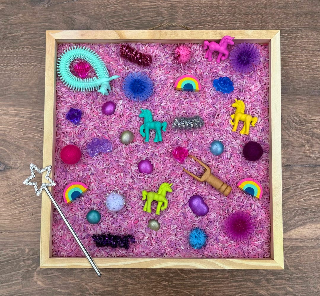 Unicorn Sensory Play Kit: Montessori Fine Motor Activity With Rice Bin ...