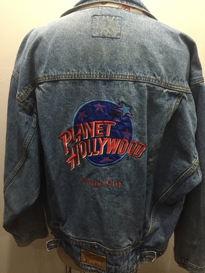 Vintage Denim Jacket PLANET HOLLYWOOD Jacket - Etsy