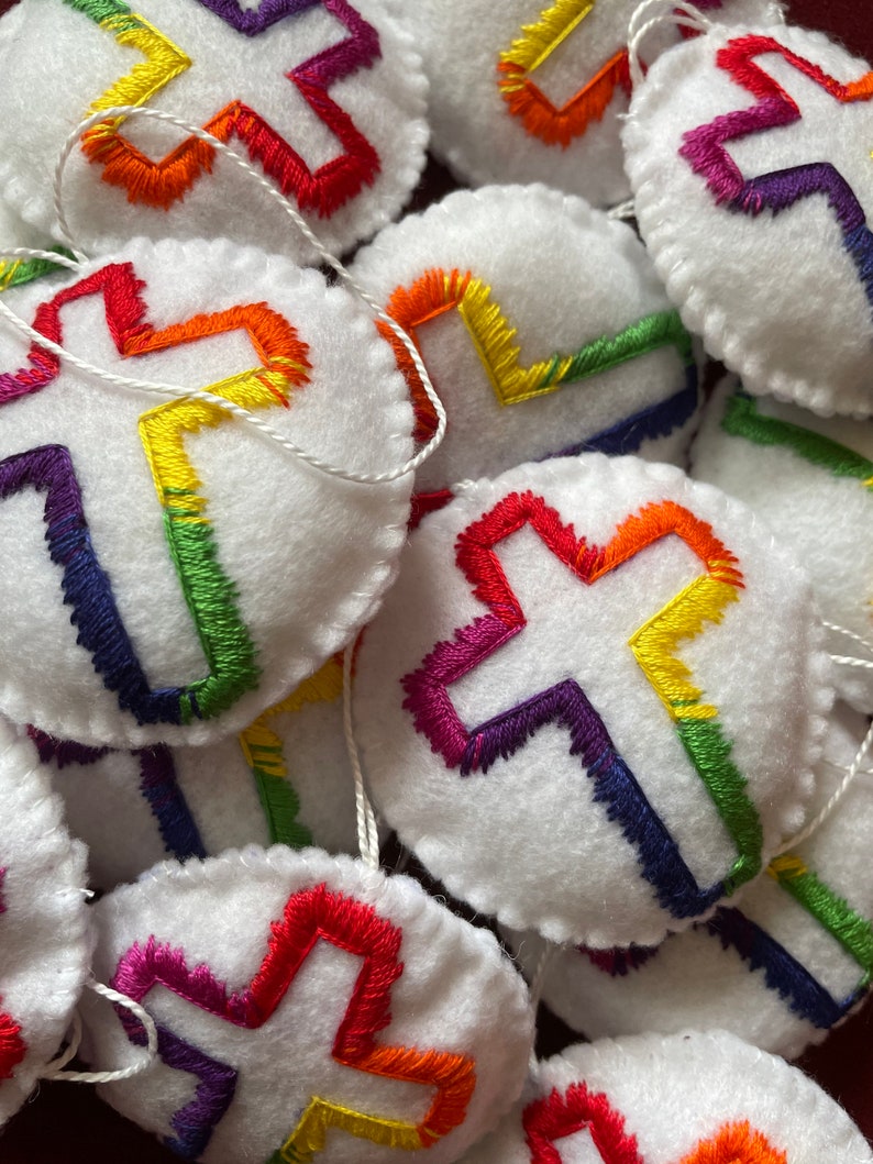 Catholic Pride Rainbow Cross Ornament - Etsy