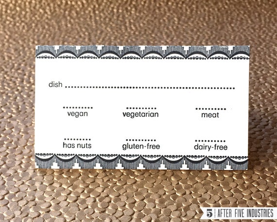 Potluck Dining Cards Pack of 10 Letterpress | Etsy