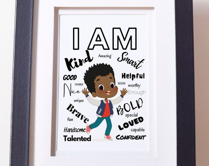 Black Boy Affirmation Cards | Kids Affirmations Cards | Positive ...