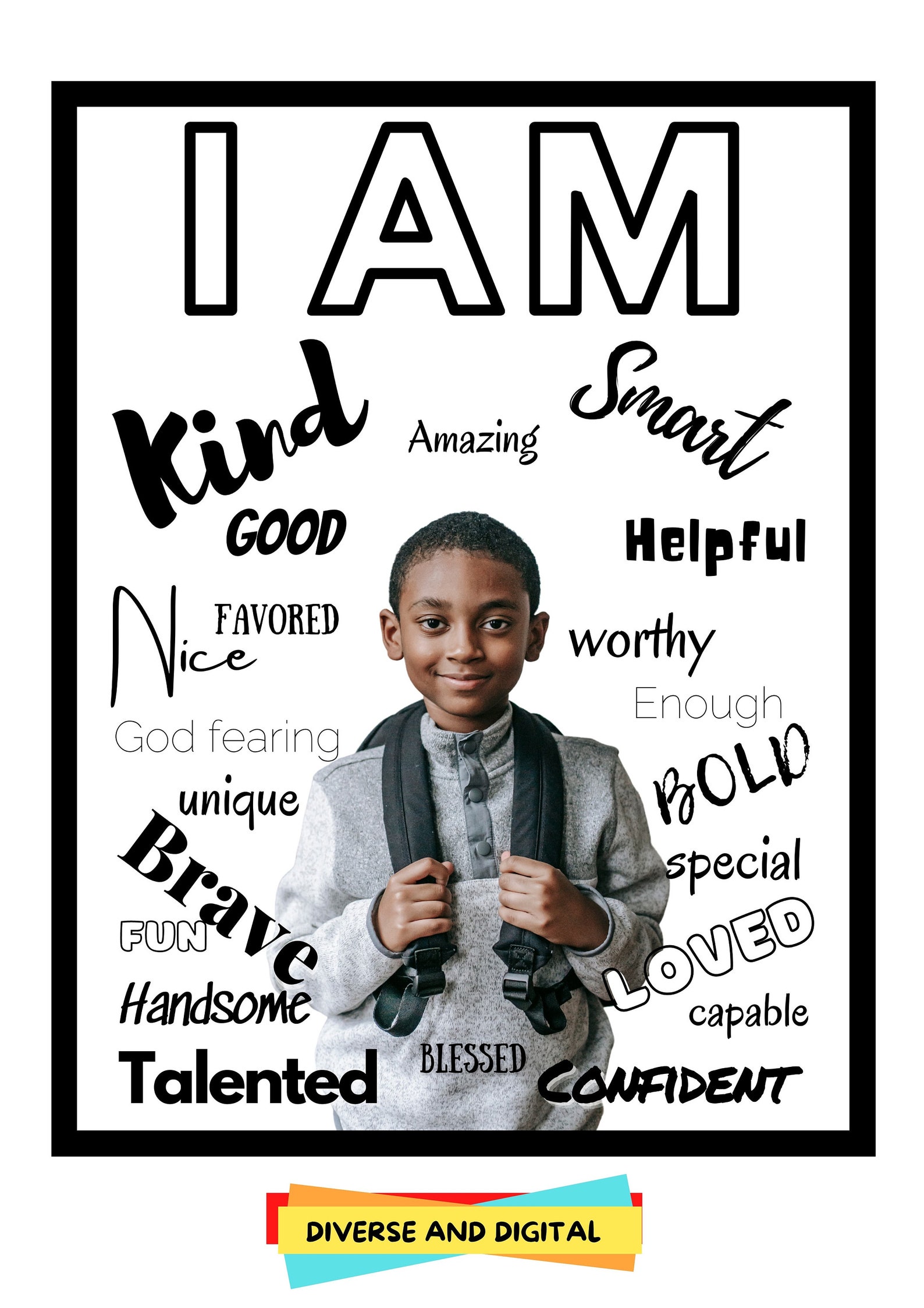 Personalised Boy Affirmation Poster | Kids Affirmations | Positive ...