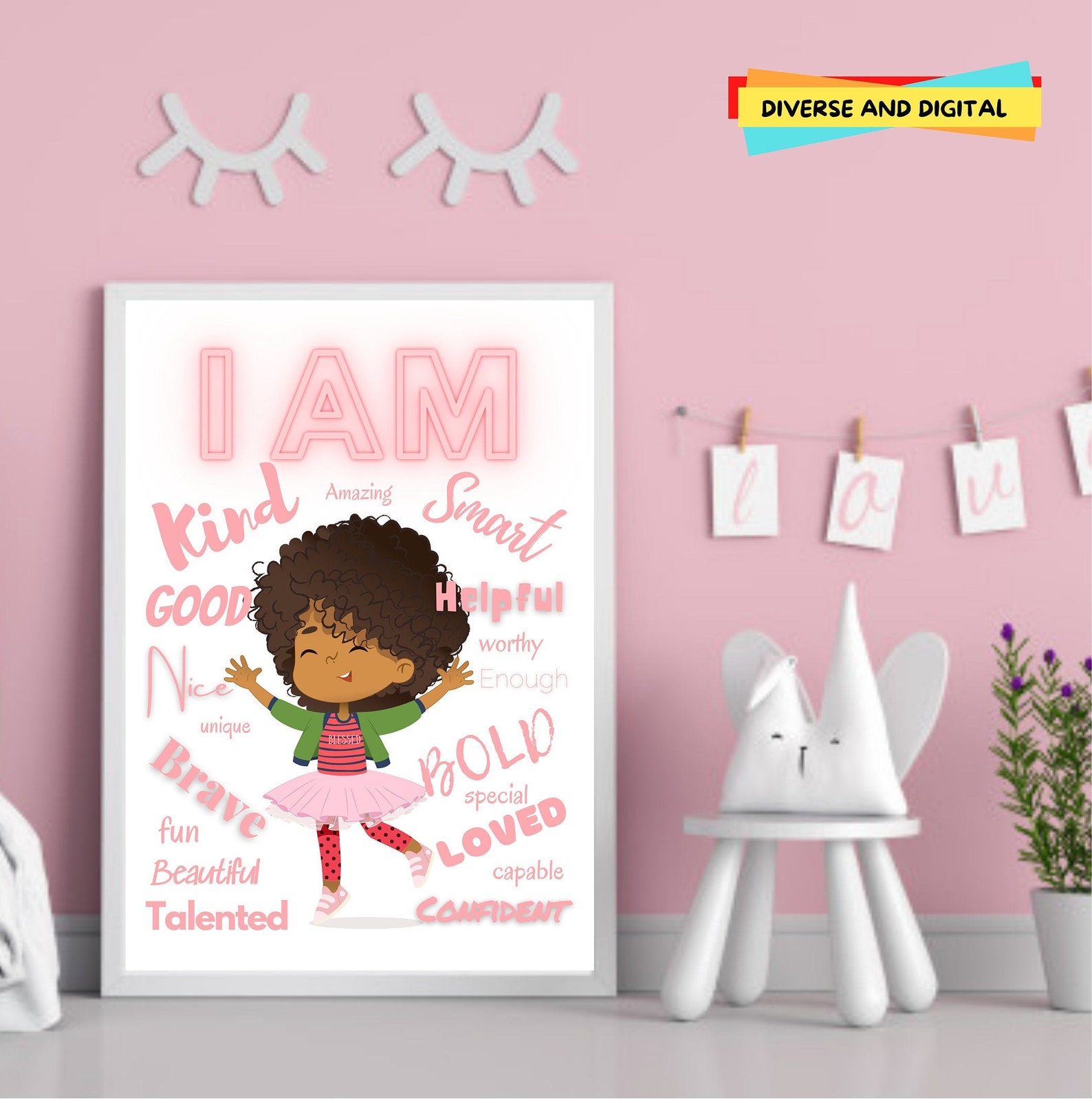 Black Girl Affirmation Wall Art | Black Girl Affirmation Poster | Kids ...