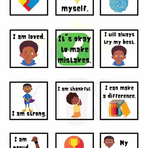 Black Boy Affirmation Cards Set of 12 Affirmations - Etsy UK