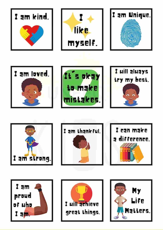 Black Boy Affirmation Cards Kids Affirmations Cards - Etsy