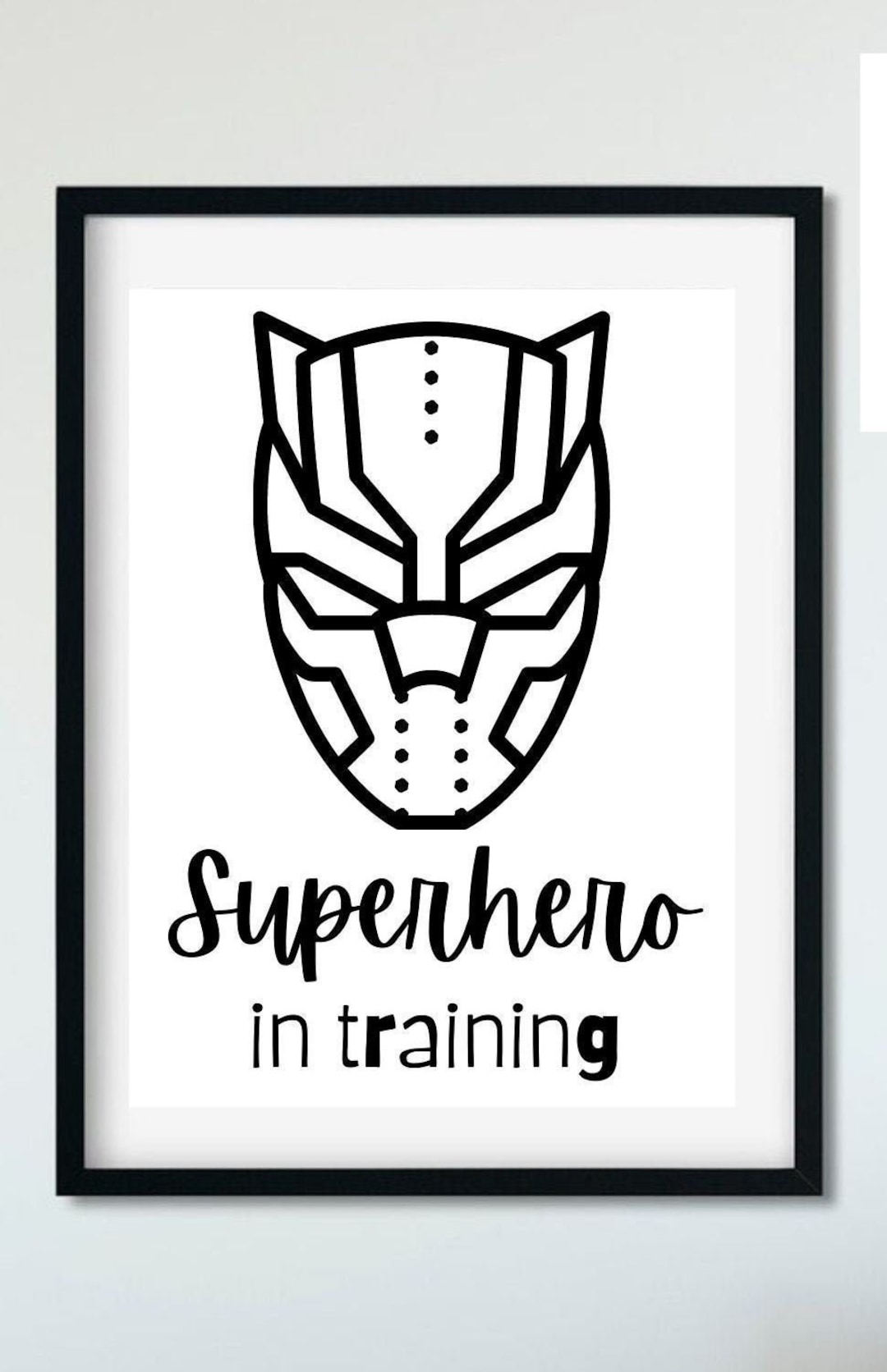 Black Panther Superhero Word Art | Superhero Mask Print | Boys Room ...