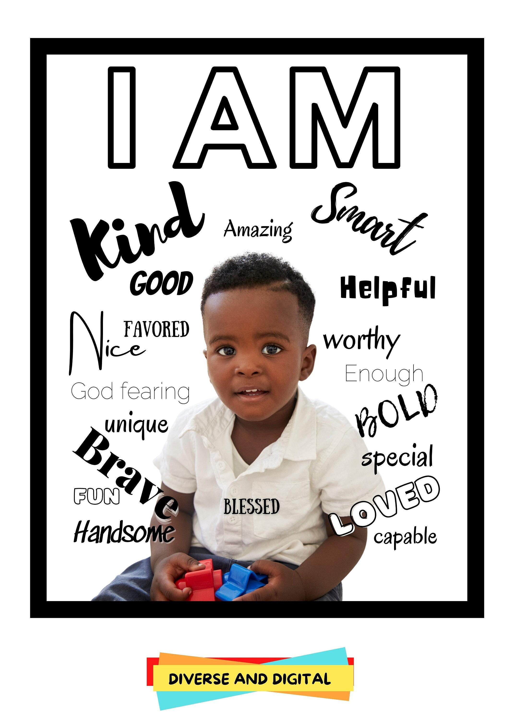 Personalised Boy Affirmation Poster | Kids Affirmations Print ...