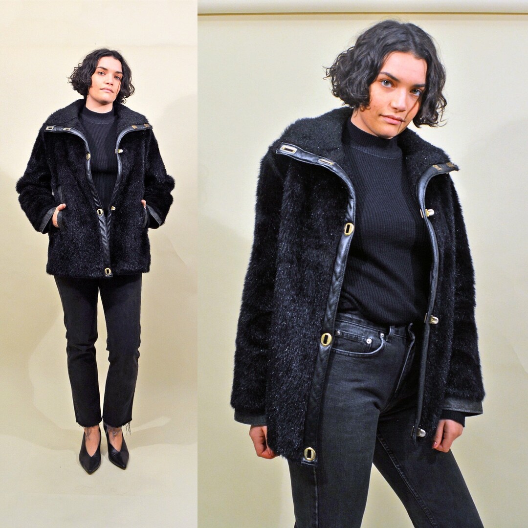 Vintage 70s Faux Fur Coat Jacket 1970s Mod Chic Turnlock - Etsy