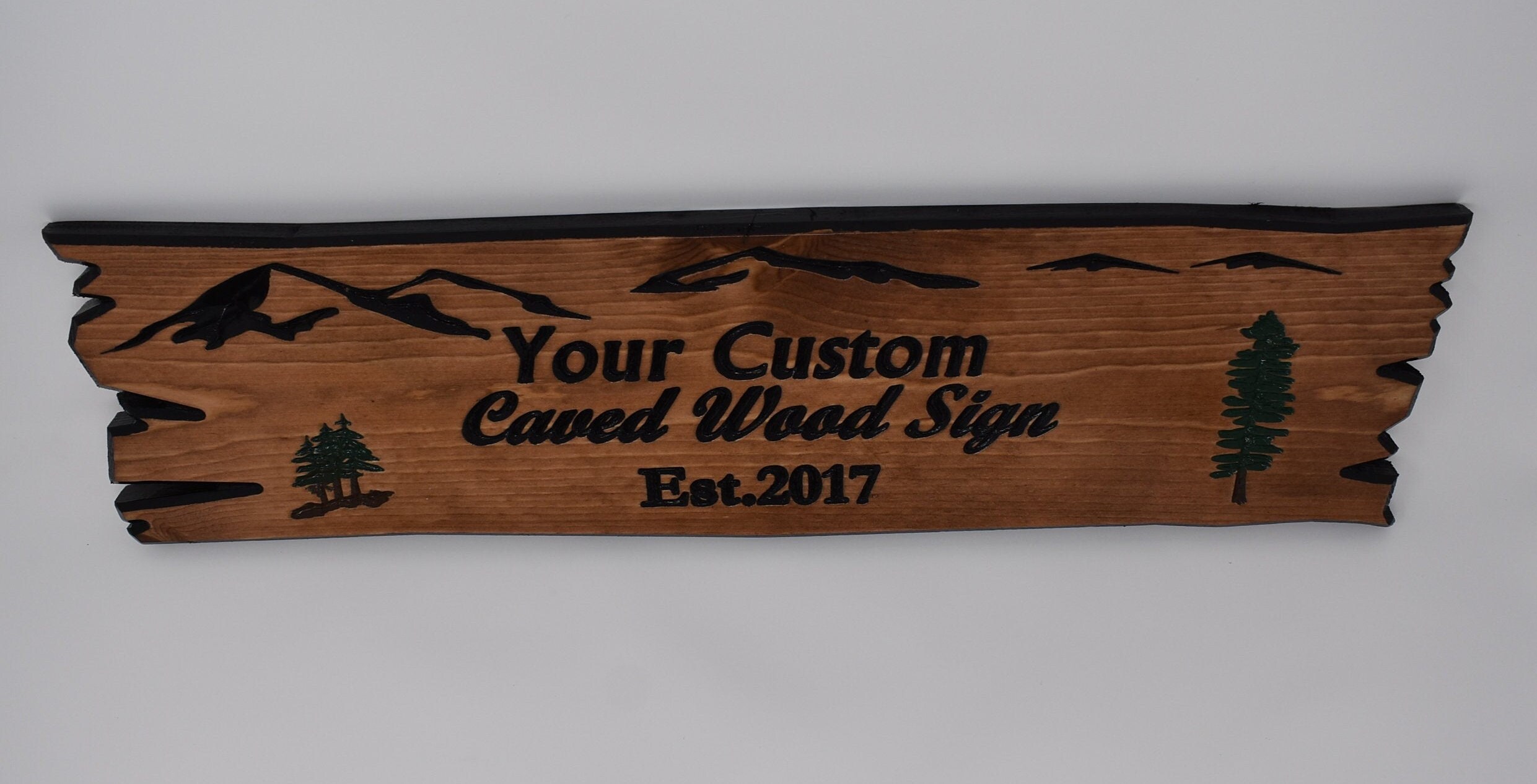 Carved wood sign, live edge sign, custom made outdoor decor, outdoor ...