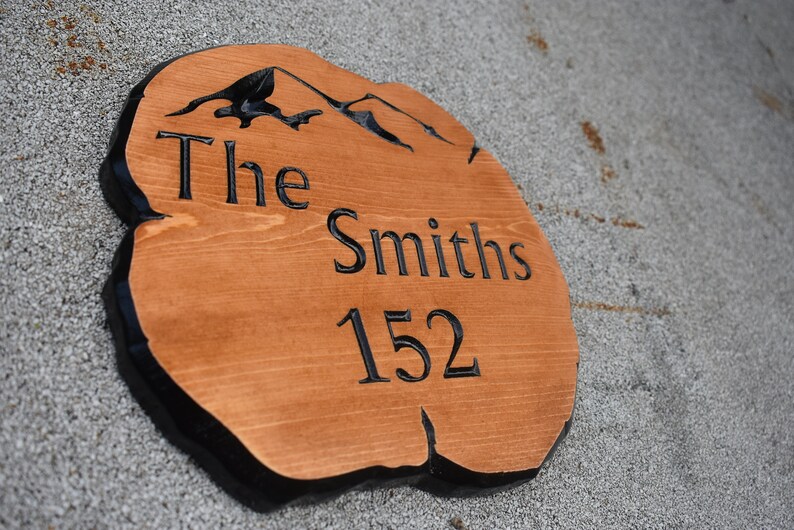 Carved Wood Outdoor Sign Log Slice Rustic Sign Outdoor - Etsy