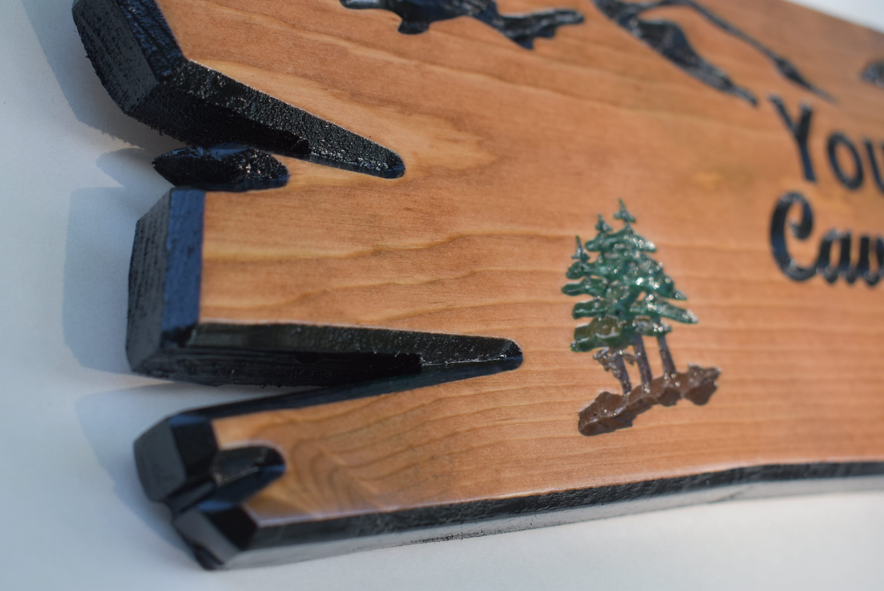 Carved wood sign, live edge sign, custom made outdoor decor, outdoor ...