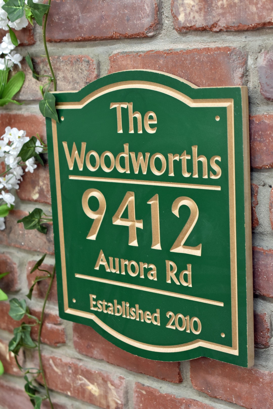 Address Plaque, Housewarming Gift, Customizable Family Name Sign ...