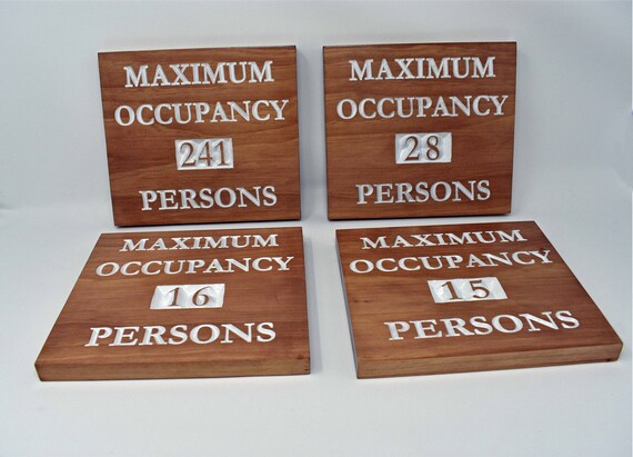 Maximum Occupancy Sign Maximum Persons Sign Safety Sign | Etsy