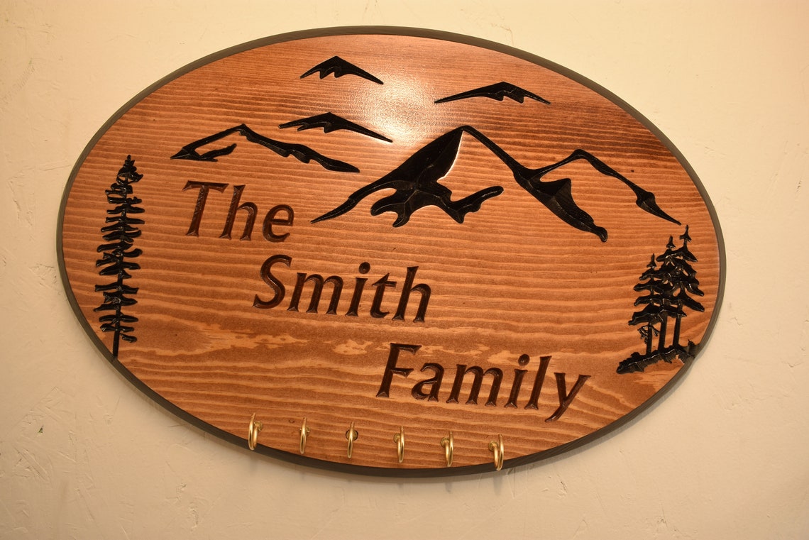 Wood Carved Key Rack Wood Key Rackbest Custom Giftbest | Etsy