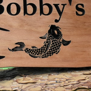 Koi Pond Sign| Frogs Pond| Yard Pond Sign| Personalized Sign| Wooden ...