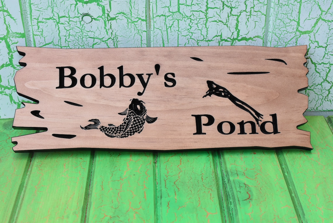 Koi Pond Sign Frogs Pond Yard Pond Sign Personalized Sign - Etsy