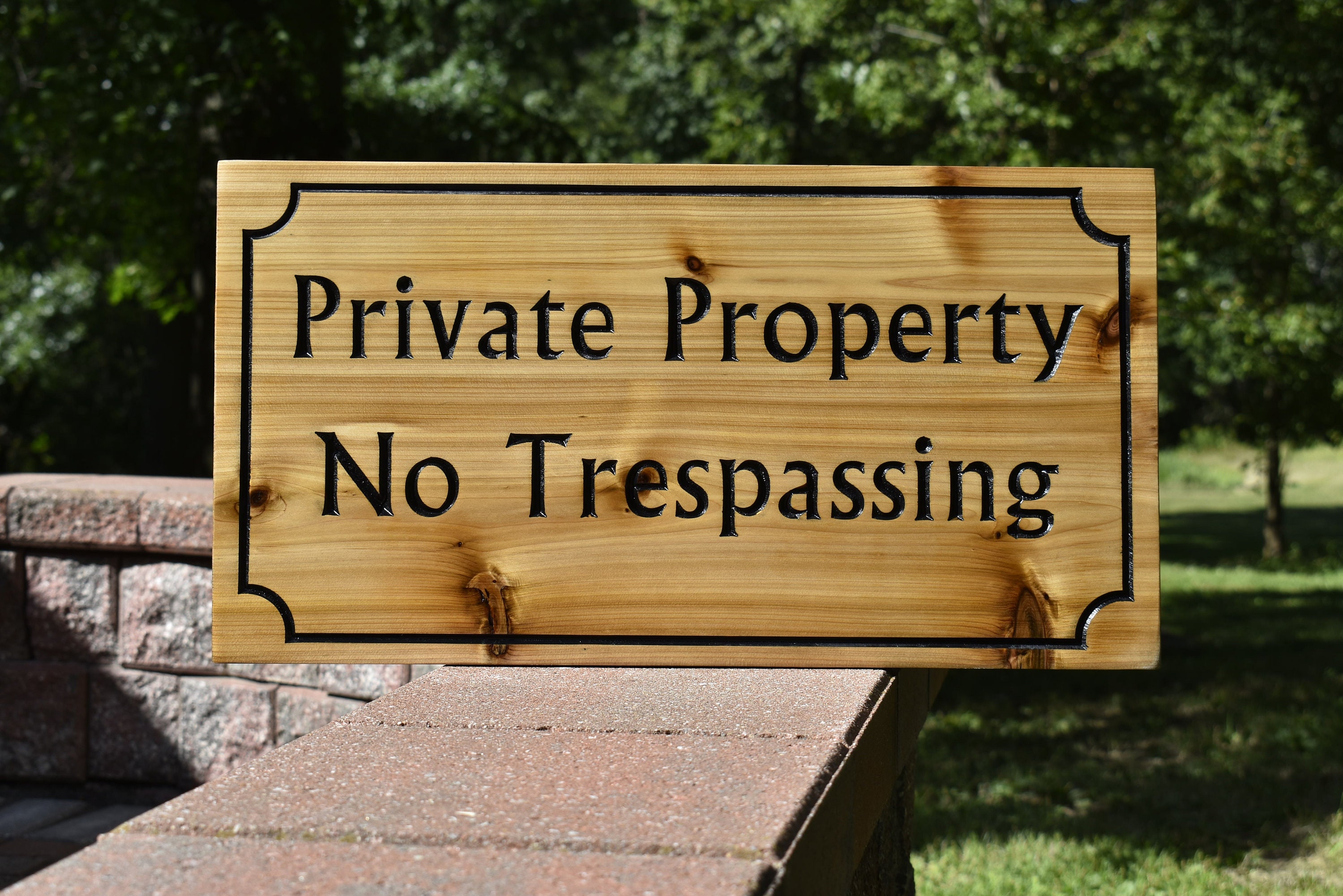 Carved Wood Sign No Trespassing Sign Outdoor Sign Keep Off Etsy