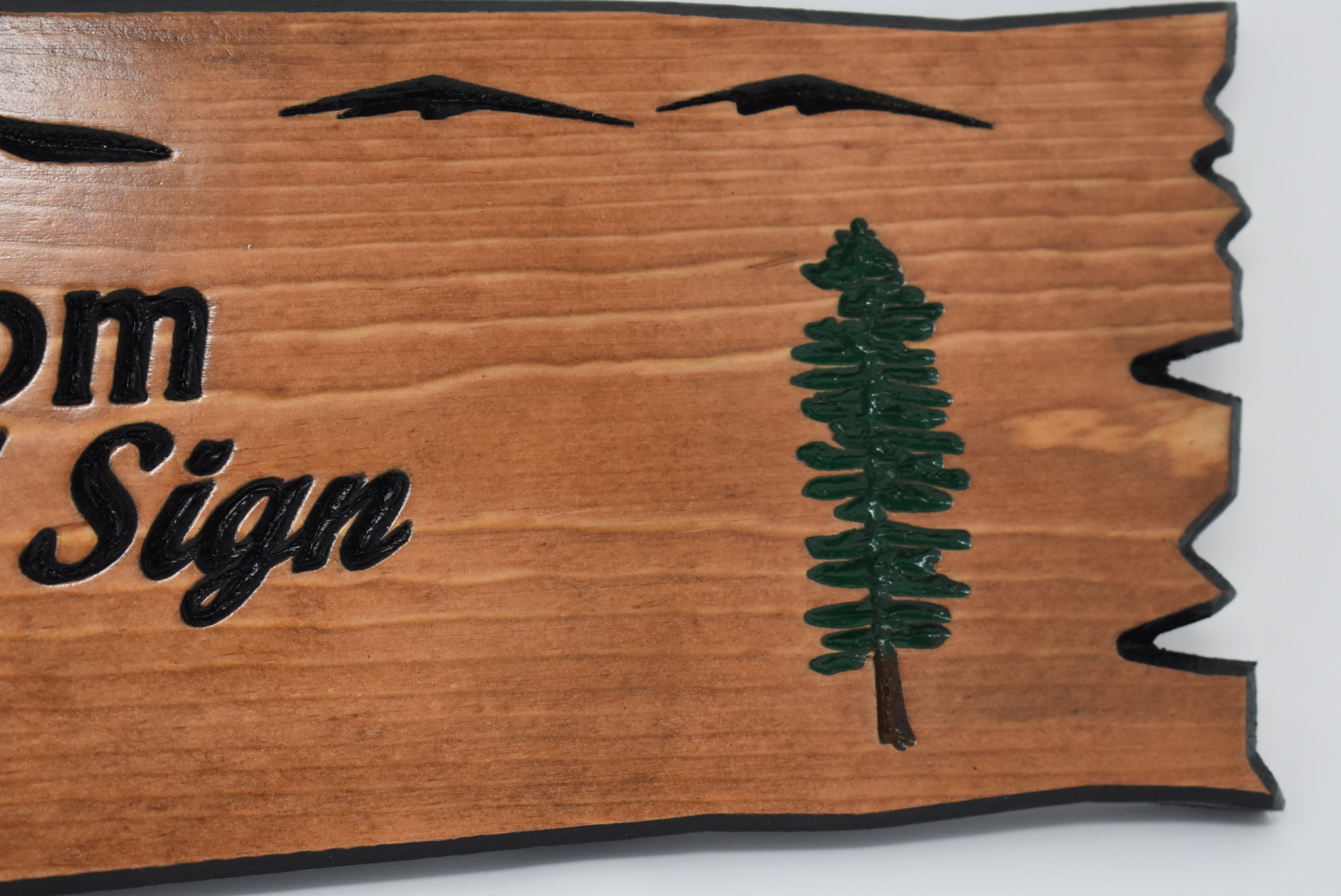 Carved wood sign, live edge sign, custom made outdoor decor, outdoor ...