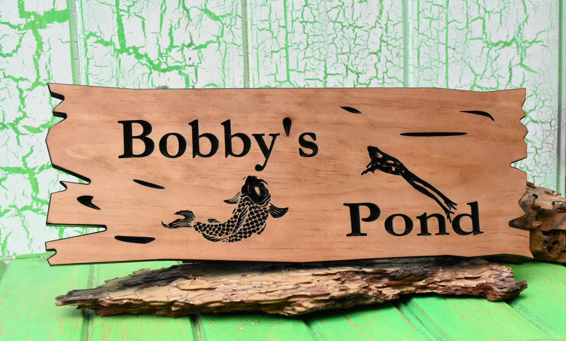 Koi Pond Sign Frogs Pond Yard Pond Sign Personalized Sign - Etsy