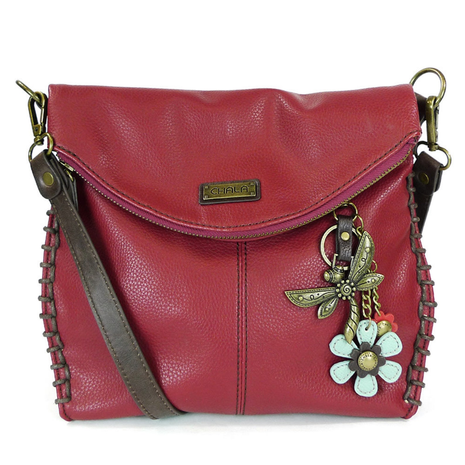 Chala Charming Crossbody Bag Shoulder Handbag With Flap Top and Zipper ...