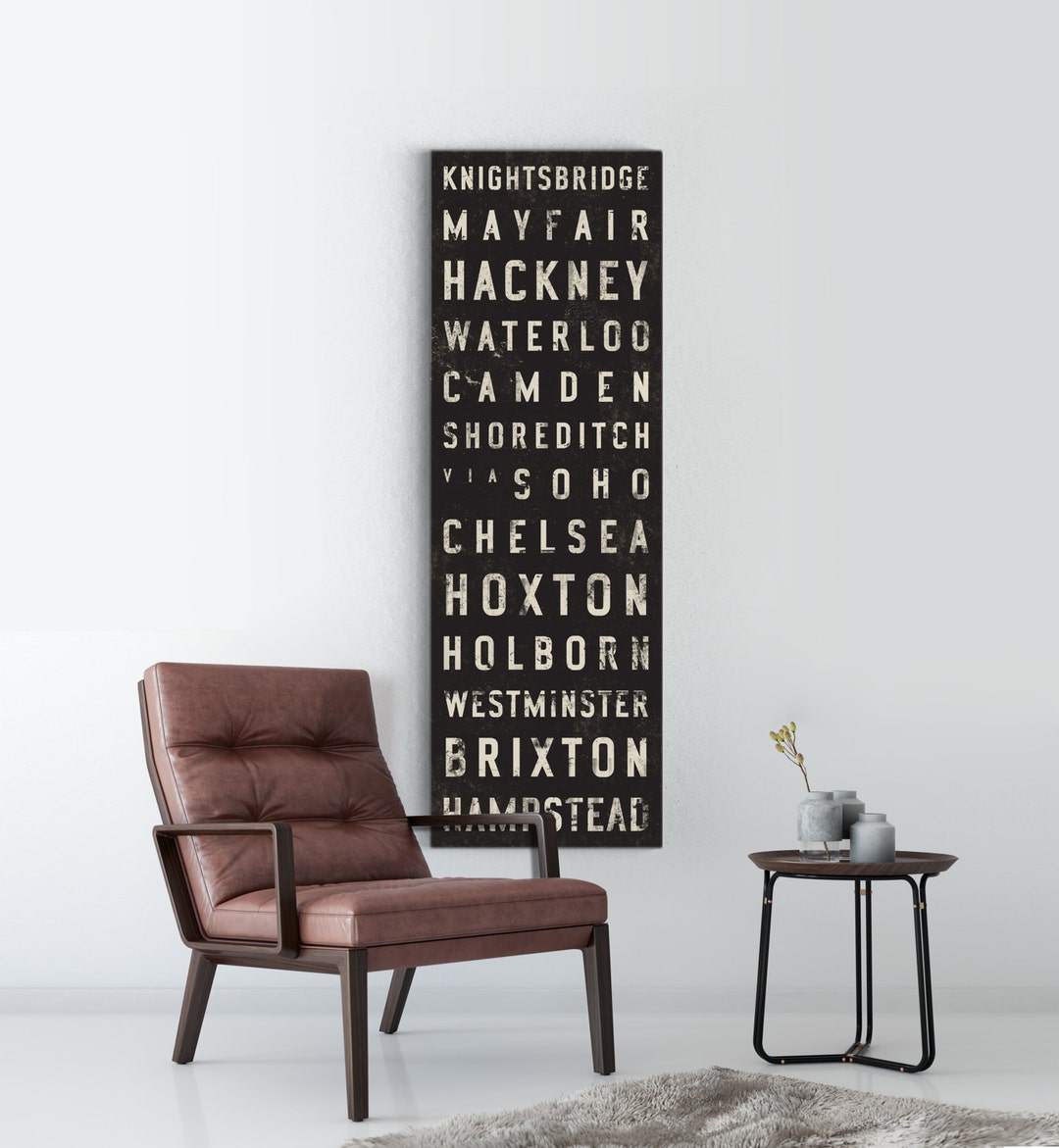 LONDON Bus Scroll, Subway Sign, Vintage Tram Roll, Canvas - Etsy