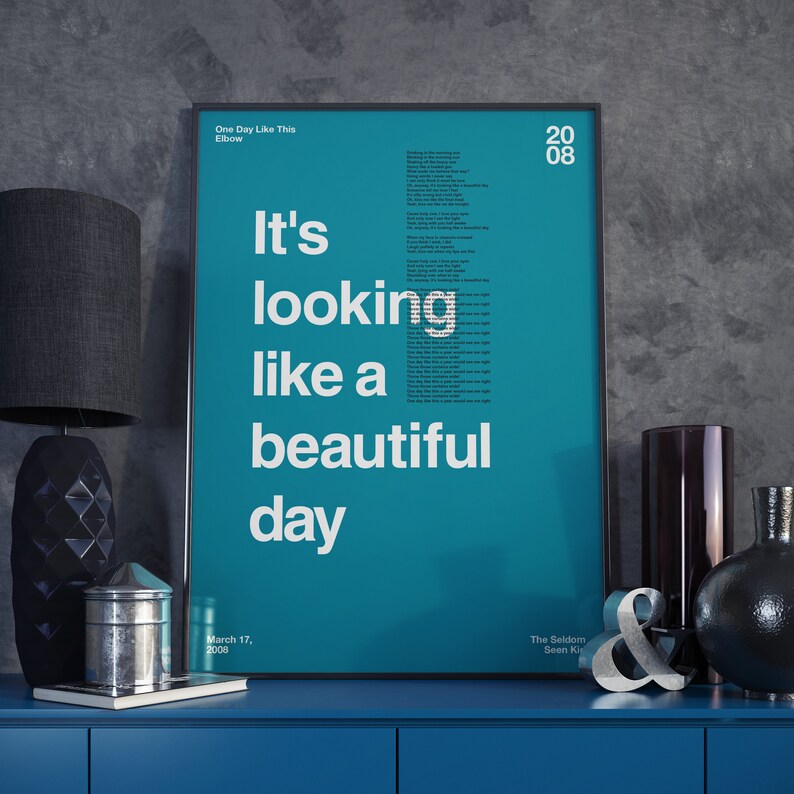 Personalised Song Lyric Print Poster Wall Art - Etsy UK