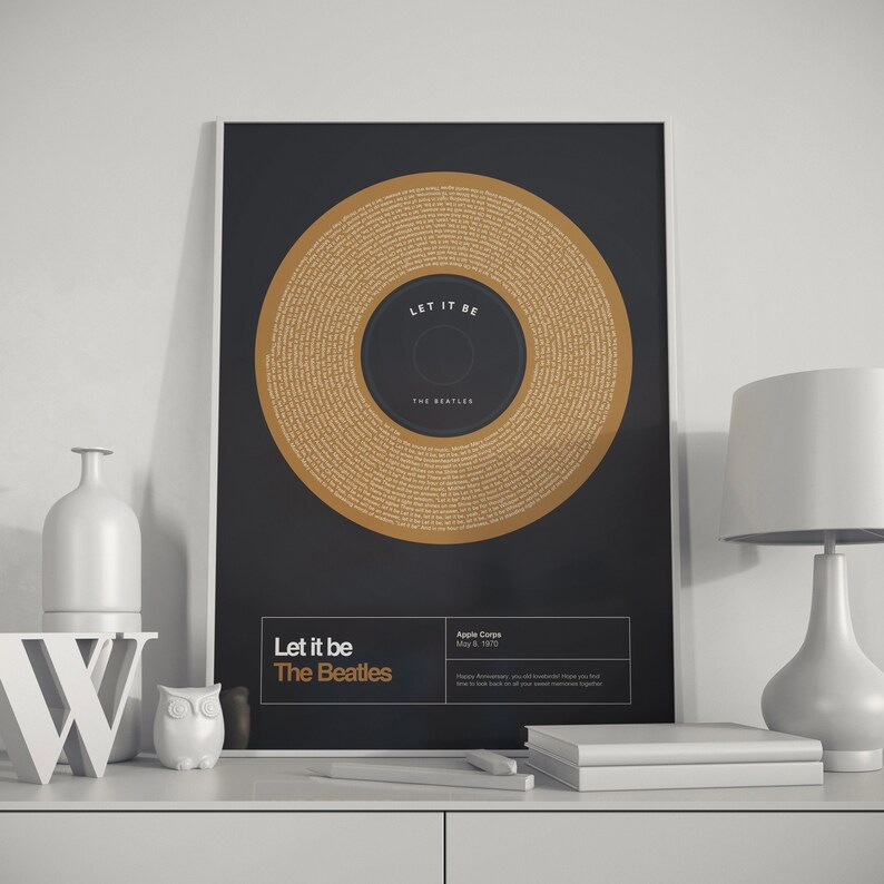 Personalised Favourite Song Record Lyric Print | Etsy UK