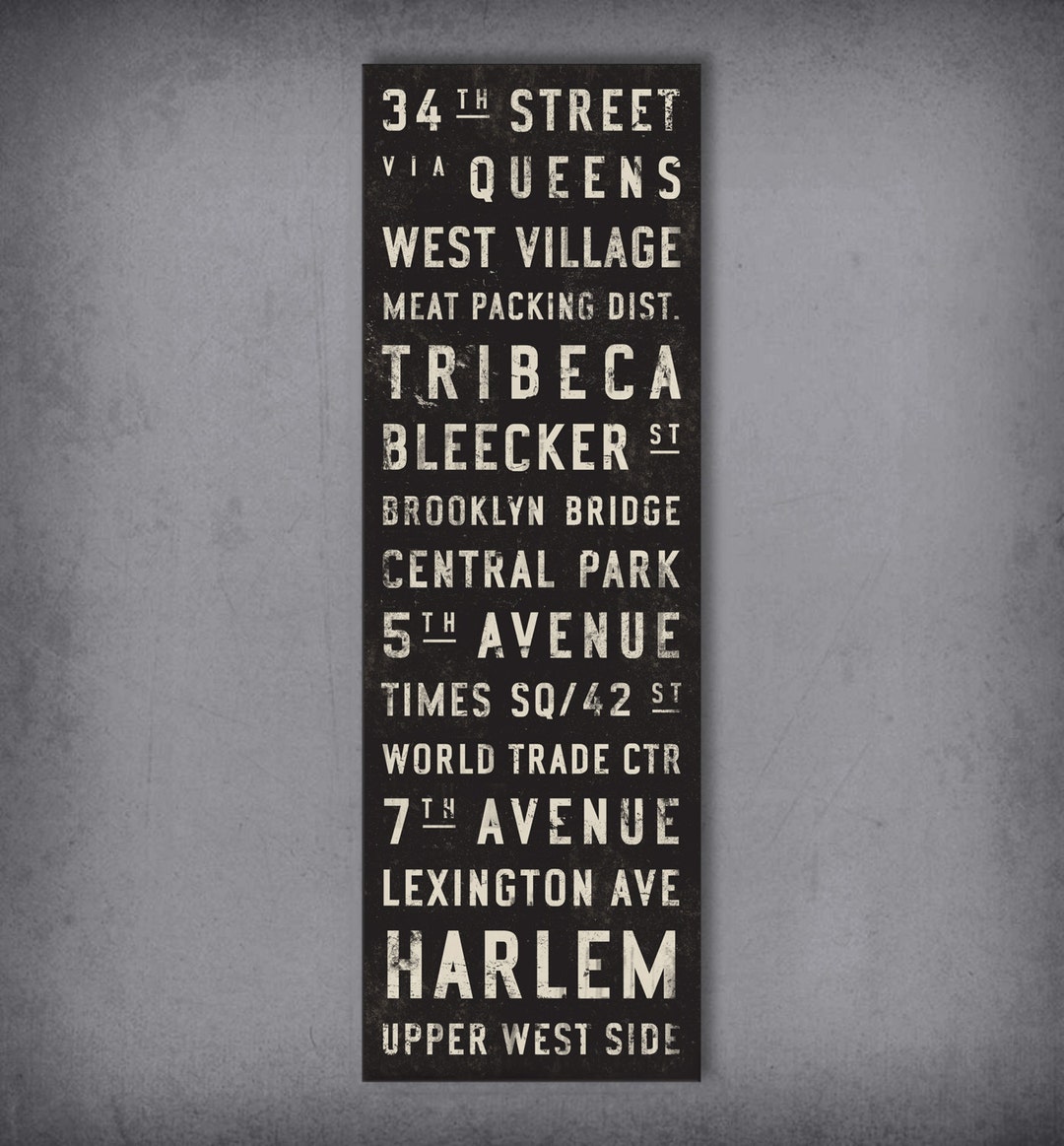 CUSTOM Bus Scroll, Subway Sign, Vintage Tram Roll, Canvas - Etsy