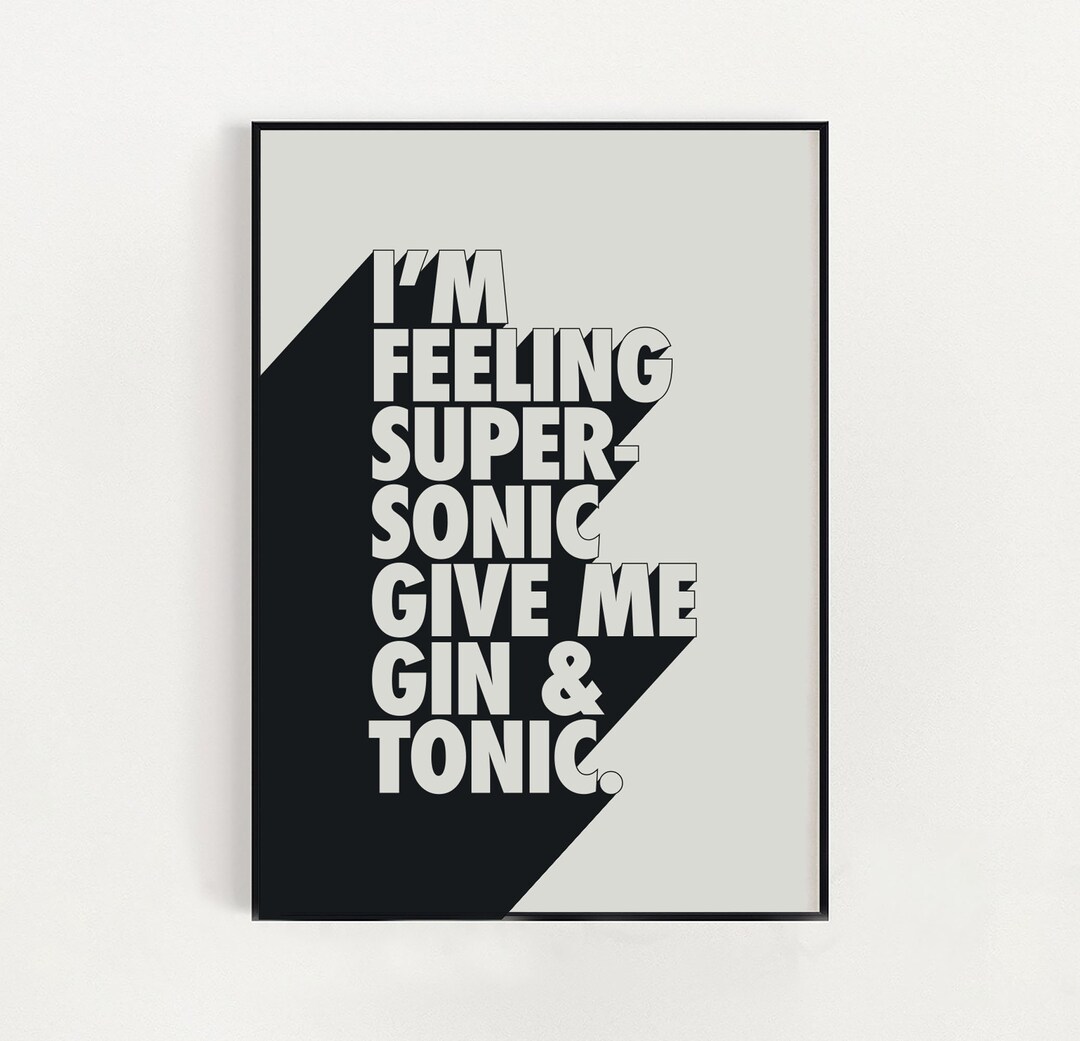 Supersonic Lyrics Print | Music Print | A5 A4 A3 A2 | Unframed Indie ...