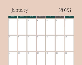 2023 2024 2025 Yearly Minimalist Calendar, Digital/printable Year At-a ...