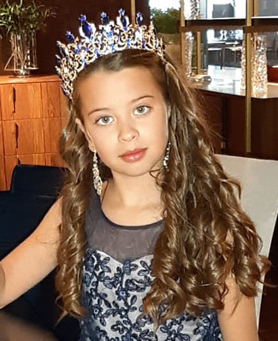Blue Tiara, Gold With Blue Tiara, Blue Ringstone Crown, Princess Crown ...