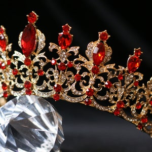 Red Ringstone Crown, Birthday Tiara, Princess Crown, Prom Crown ...
