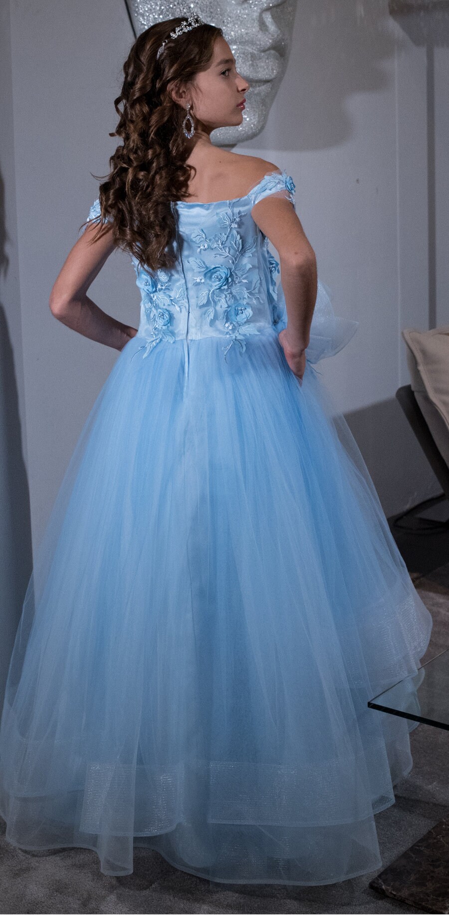Blue Dress Princess Dress Lace Dress Flower Girl Dress Etsy