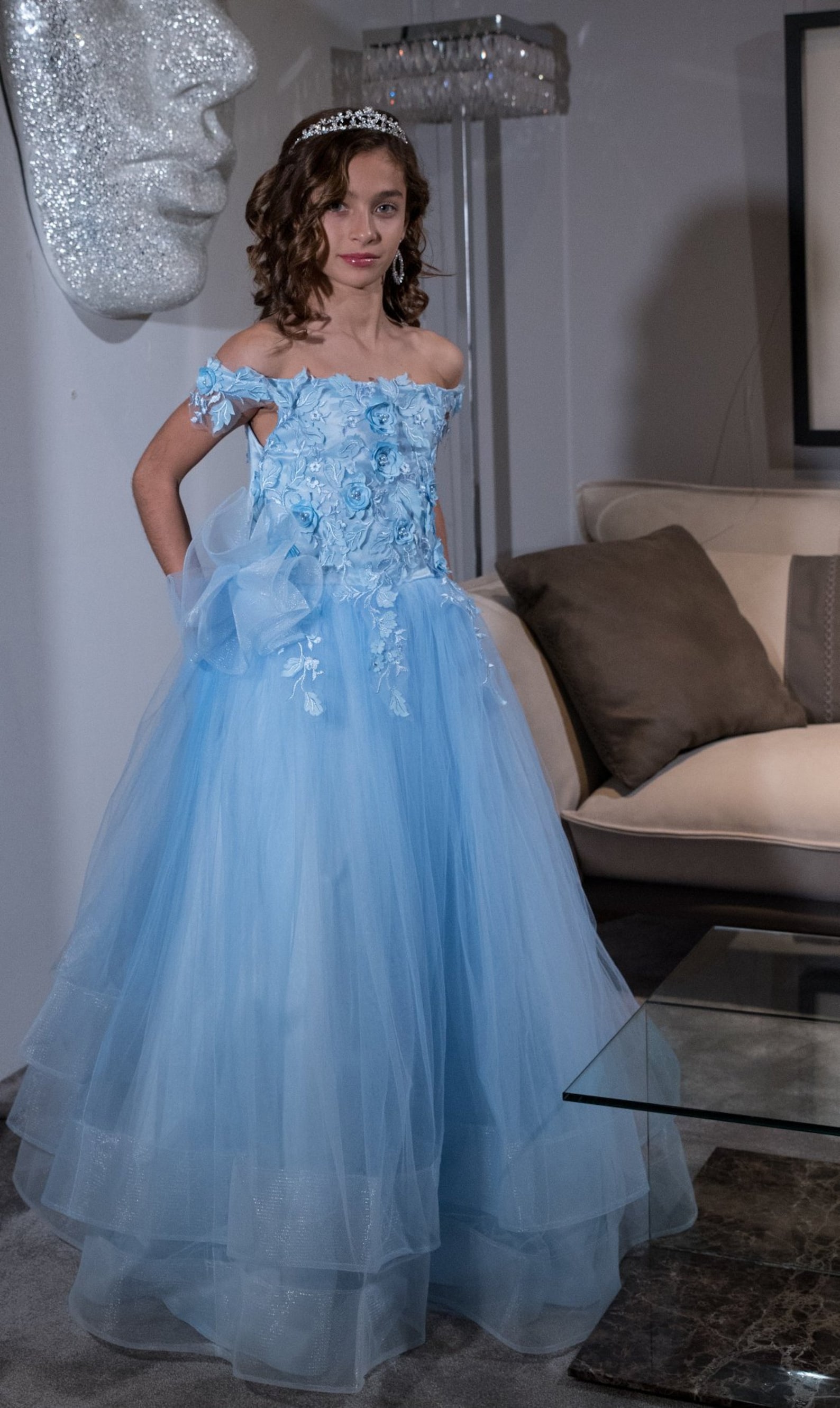 Blue Dress Princess Dress Lace Dress Flower Girl Dress - Etsy