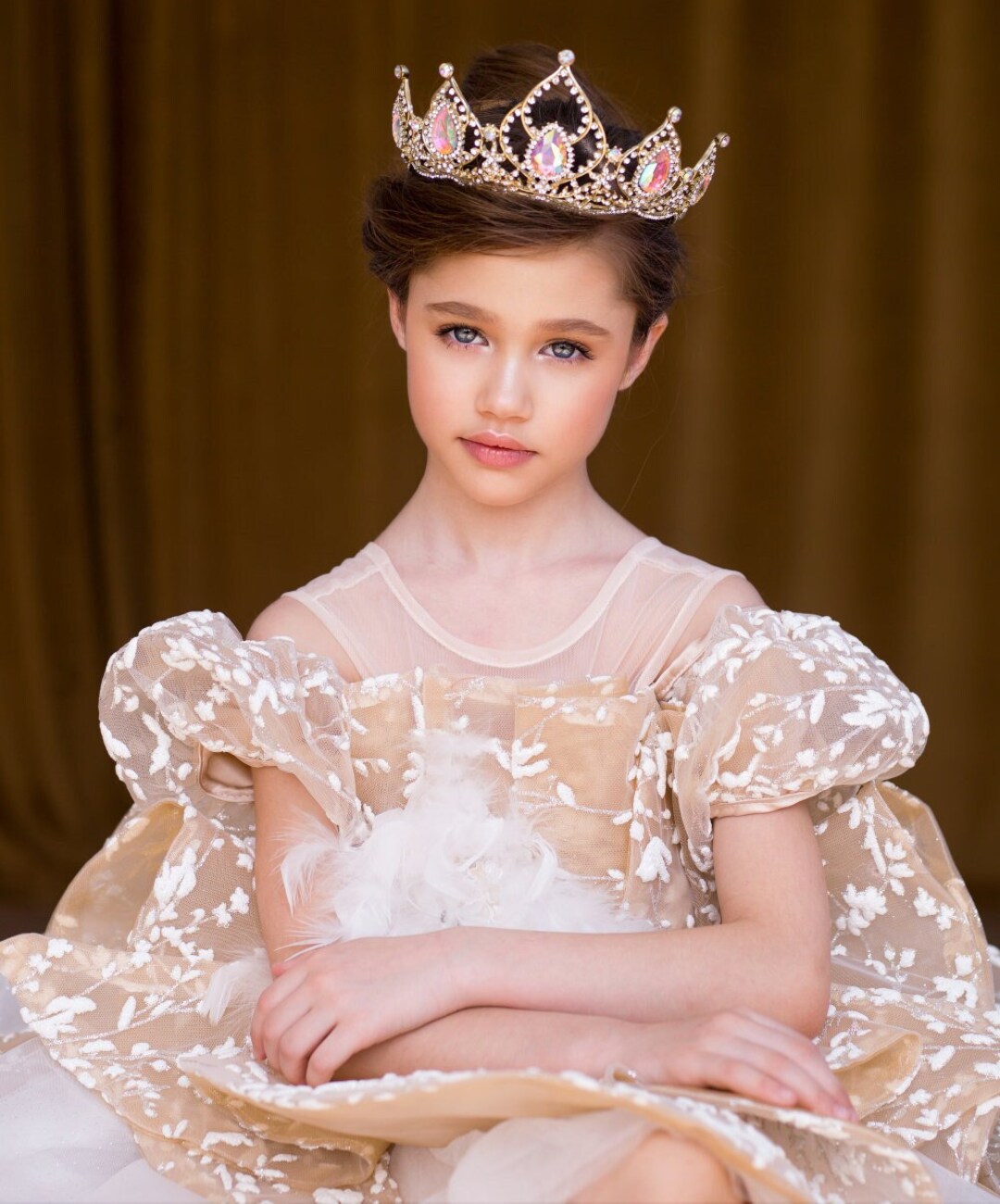 Gold Crown Rainbow Gold Crown Bride Crown Flower Girl - Etsy