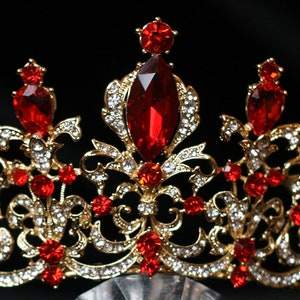 Red Ringstone Crown, Birthday Tiara, Princess Crown, Prom Crown ...