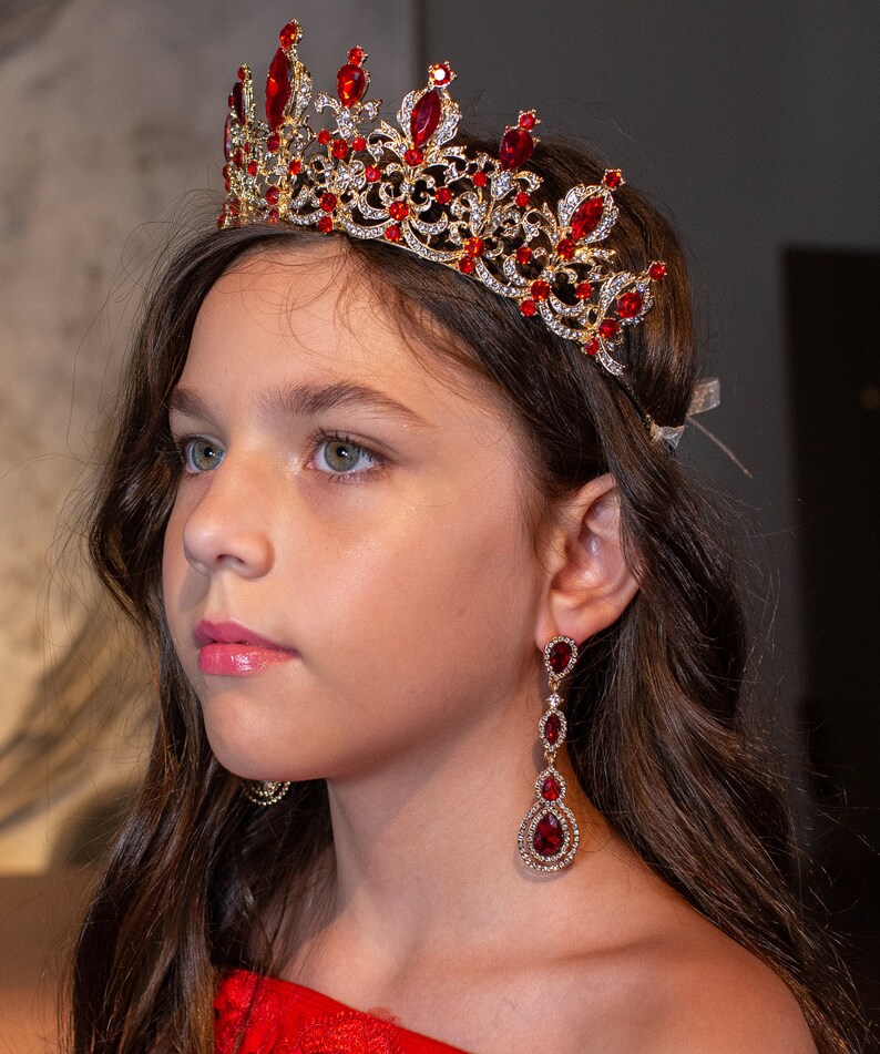 Red Ringstone Crown Birthday Tiara Princess Crown Prom | Etsy