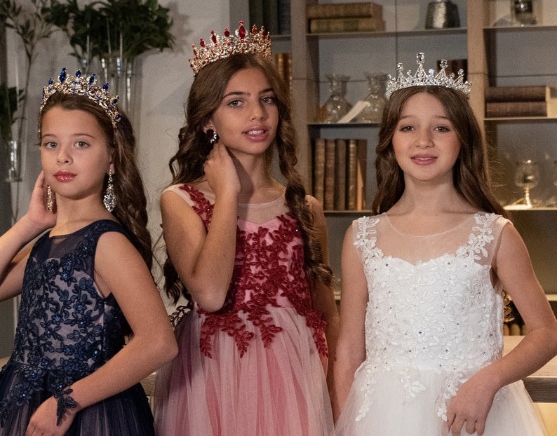 Red Ringstone Crown Birthday Tiara Princess Crown Prom | Etsy